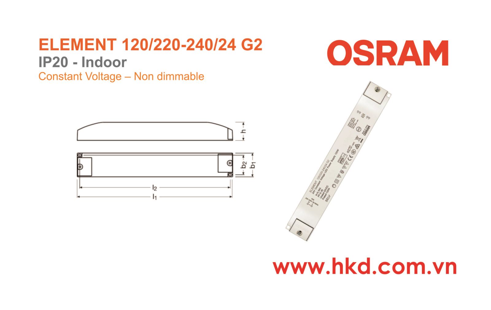 DRIVER 24V ELEMENT 120/220-240/24 G2 OSRAM